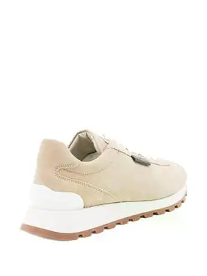 Brunello Cucinelli Monile Detail Suede Sneakers - Neutrals