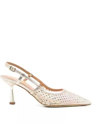CHANTAL 80mm Crystal-embellished Slingback Pumps - Neutrals