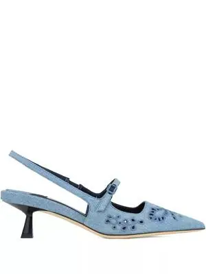 JIMMY CHOO Didi Embroidered Slingback Pumps - Blue