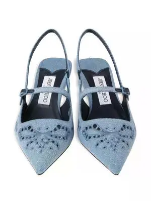 JIMMY CHOO Didi Embroidered Slingback Pumps - Blue