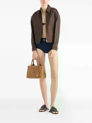 Prada Small Jardinière Tote Bag - Brown