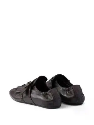 Prada Shuffle Fringed Monk Shoes - Brown