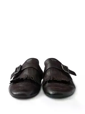 Prada Shuffle Fringed Monk Shoes - Brown