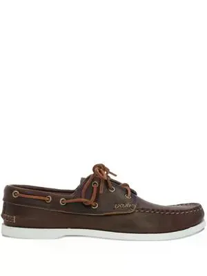 YUKETEN Leather Boat Shoes - Brown
