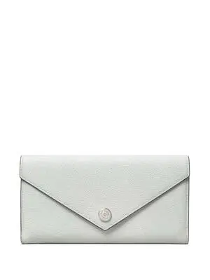 Tory Burch Pebbled-leather Envelope Wallet - Grey