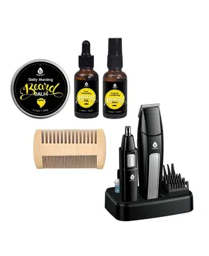 PURSONIC Mario Lopez Grooming Essentials Bundle With 10-piece Trimming Kit & 4-piece Beard Care Set - Black
