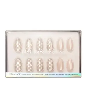 NAIL REFORMATION Press On Nails Metallic Grid
