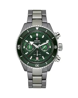 RADO Chronograph Watch, 43mm - Green/silver