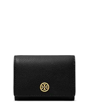 Tory Burch Robinson Leather Business Card Case - Black