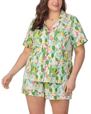 BEDHEAD PAJAMAS Short Sleeve Classic Pajama Set Cactus Garden