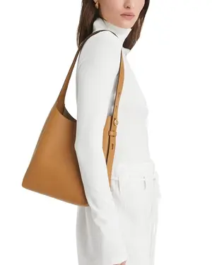 Tory Burch Romy Small Leather Hobo Bag - Tiramisu