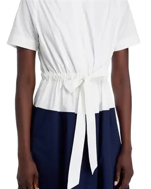 T Tahari Short Sleeve Button Down Shirt Dress