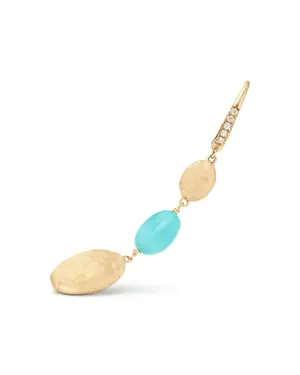 Marco Bicego 18k Yellow Siviglia Turquoise & Diamond Triple Drop Earrings