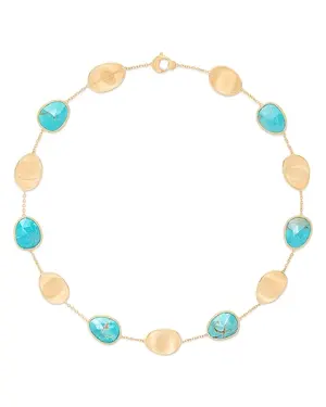 Marco Bicego 18k Yellow Lunaria Turquoise Collar Necklace - Gold