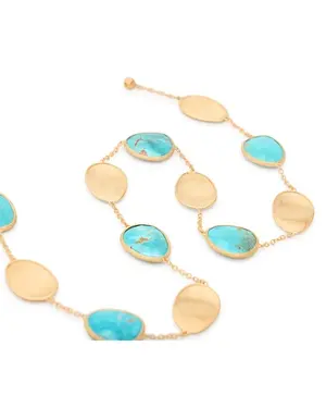 Marco Bicego 18k Yellow Lunaria Turquoise Collar Necklace