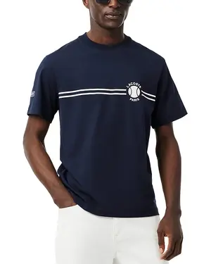 Lacoste Embroidered Jersey Tee - Navy Blue