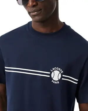Lacoste Embroidered Jersey Tee - Navy Blue