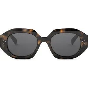 Celine Bold 3 Dots Geometric Sunglasses - Blonde Havana / Smoke