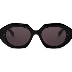 Celine Bold 3 Dots Geometric Sunglasses - Shiny Black / Violet