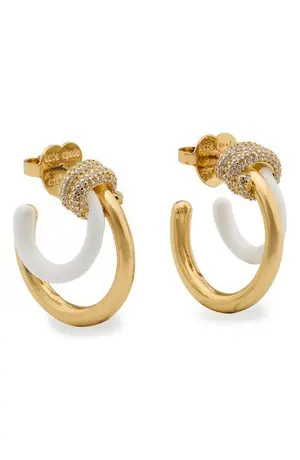 Kate Spade New York Layered Hoop Earrings - Gold/ White