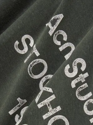 Acne Studios Printed Distressed Organic Cotton-jersey T-shirt - Gray