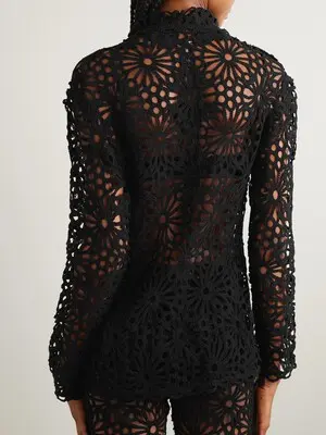 Norma Kamali Cotton-blend Open-knit Jacket