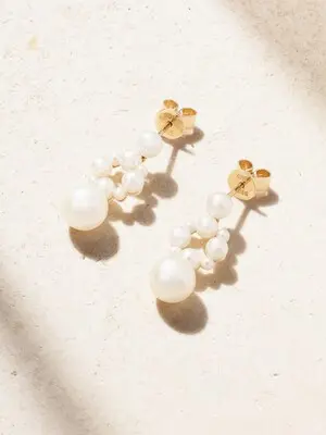 Sophie Bille Brahe Nebula 14-karat Recycled Pearl Earrings - Gold