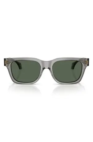 Versace 52mm Square Sunglasses Dark Transparent Grey/green