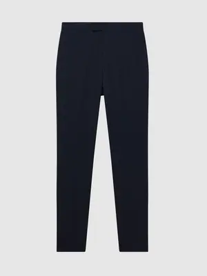 REISS Slim-fit Drawstring Trousers - Navy