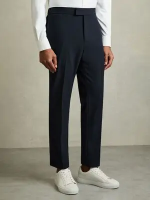 REISS Slim-fit Drawstring Trousers - Navy