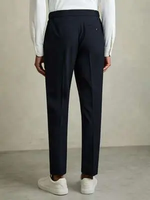 REISS Slim-fit Drawstring Trousers - Navy