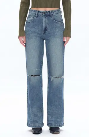 BAYEAS High-waist Wide-leg Jeans - Retro