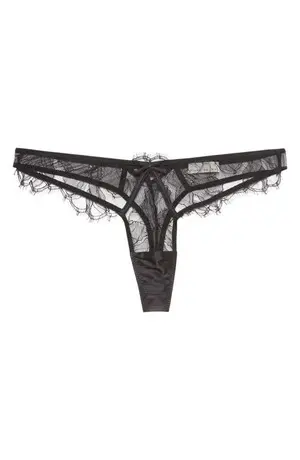 FLEUR DU MAL Sophie Lace Thong - Black