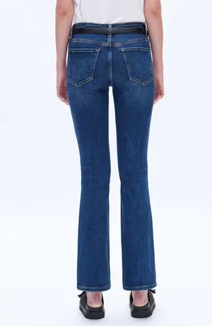 BAYEAS High-waist Bootcut Jeans - Deep Sea