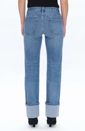 BAYEAS Deep Cuff Straight Jeans