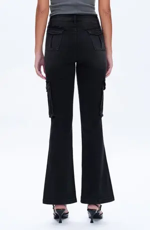 BAYEAS High Waist Flare Cargo Jeans