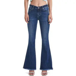 BAYEAS Frayed Mid-rise Flare Jeans