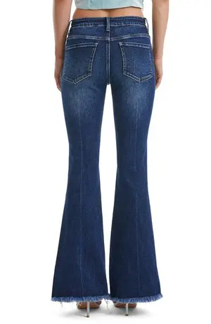 BAYEAS Frayed Mid-rise Flare Jeans