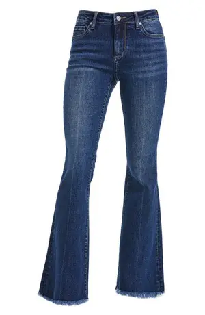 BAYEAS Frayed Mid-rise Flare Jeans