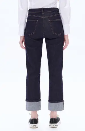 BAYEAS High-waist Straight Leg Jeans With Cuffs
