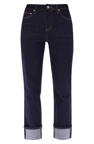 BAYEAS High-waist Straight Leg Jeans With Cuffs