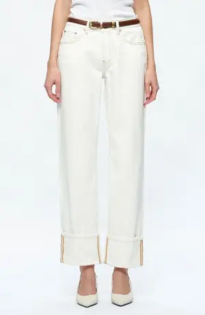 BAYEAS Michelle Deep Cuff Straight Jeans
