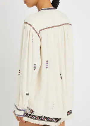 Isabel Marant Étoile Pelson Embroidered Woven Blouse
