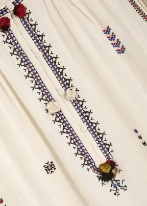 Isabel Marant Étoile Pelson Embroidered Woven Blouse