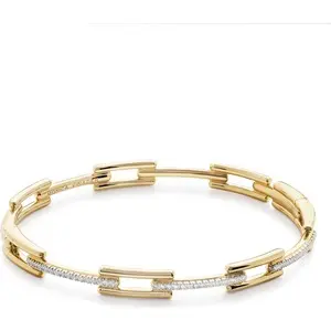 Monica Vinader Lab Grown Diamond Signature Link Bangle - 14kt Solid Gold / Lab Dia