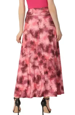 KIMI + KAI Printed Maxi Skirt With Belt - Rose