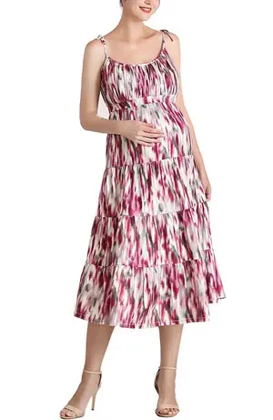 KIMI + KAI Adia Ruffle Maternity Jersey Sundress - Multicolored