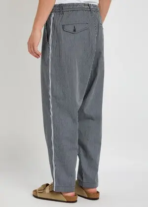 Universal Works Pleated Striped Cotton-twill Trousers
