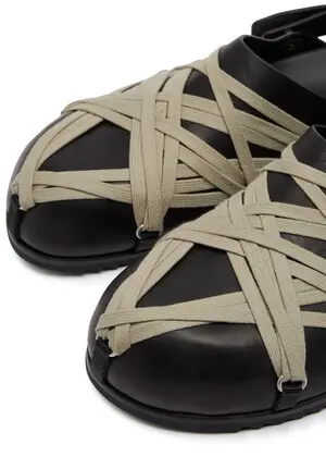 Rick Owens Mega Lace Leather Mules - Black