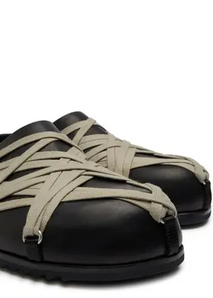 Rick Owens Mega Lace Leather Mules - Black